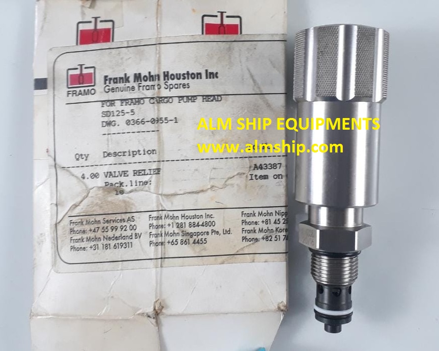 VALVE RELIEF ID A43387 FOR FRAMO SD125/SD150 | ALM SHIP ...